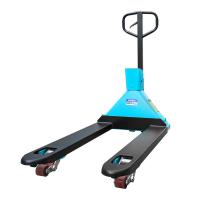 China Blue Manual Hand Pallet Truck with Printer and 2500kg Load Capacity for sale