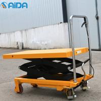 China Hand  Scissor Lift Table Trolley , 150kg Pallet Hydraulic Lift Table hydraulic scissor lift platform for sale