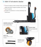 China Stand on Electric Pallet Stacker Truck Max Lift Height 3500mm Capacity 1500kg for sale