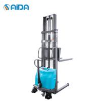 China Remote Control Semi Battery Stacker , Light Self Loading Pallet Stacker for sale