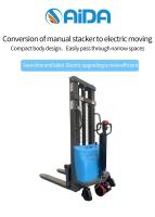 China Economic Type Walkie 3...5m Full Forklift Pallet Electric Stacker with 800W Drive Motor for sale