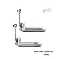 China Custom 550mm Galvanized Stainless Steel Manual Hand Pallet Truck With 1T - 5T Load Capacity for sale