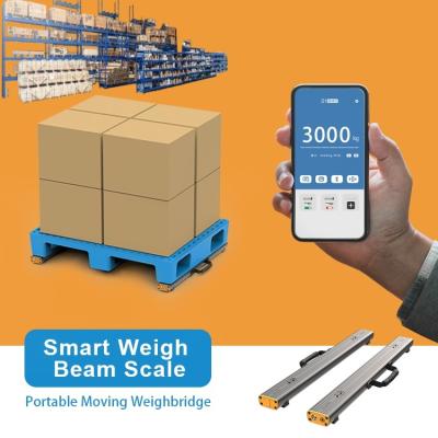 China Bluetooth Portable Pallet Beam Scale with 3.7v2500mAh Battery and 1% Composite Deviation for 1500kg Weighing for sale