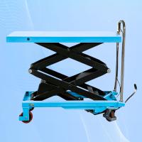 China Durable 800kg Hand Lifter Mobile Tablet  Double Scissor Service Weight Lifting platform trolley for sale