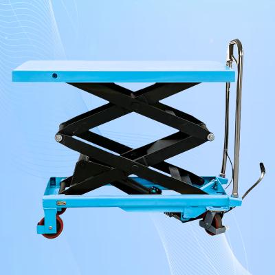 China Durable 800kg Hand Lifter Mobile Tablet  Double Scissor Service Weight Lifting platform trolley for sale