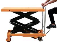 China OEM Single Adjustable Scissor Lift Table , Small Hydraulic Lifting Platform 1000kg hydraulic scissor lift trolley for sale