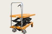China OEM Single Adjustable Scissor Lift Table , Small Hydraulic Lifting Platform 1000kg hydraulic scissor lift trolley for sale