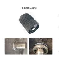 China Conveyor Belt Pulley with Herringbone Chevron Rubber Lagging for sale