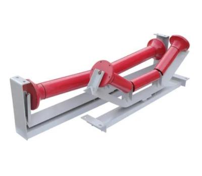 China Durable Conveyor Return Roller Set - Red Industrial Belt Support System for sale