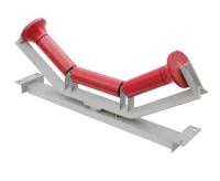 China Durable Conveyor Return Roller Set - Red Industrial Belt Support System for sale
