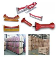 China Durable Conveyor Return Roller Set - Red Industrial Belt Support System for sale