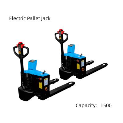 China Electric Pallet Jack with 1500kg Capacity Solid Rubber Tire and 190mm Lifting Height for Efficient Warehouse Handling for sale