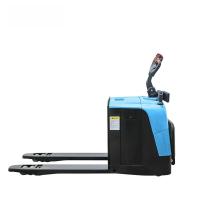 China Stand Up Type Electric Pallet Jack Forklift 3 Ton Capacity With Brush for sale