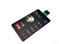 China Flat Button Semi Transpranet Red LED Window Backlit Membrane Switch Panels With 2.54MM Houssing for sale