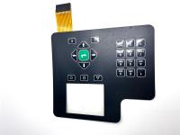 China Texture Coating 1x3 Matrix Stock Membrane Switch With Perimeter Emboss All Keys for sale