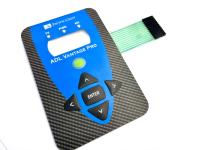 China 2.54MM ZIF Connector Embedded Embossed Backlit Membrane Switch For Hairdressers for sale