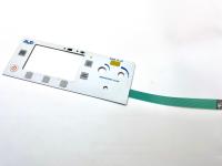 China One Clik Button Embossed One Button Membrane Switch With Flexible Copper Cable for sale