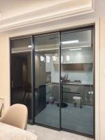 China Kitchen Glass Aluminum Alloy Sliding Door Customizable Surface Finished for sale