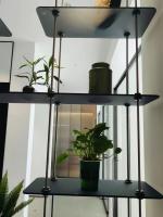 China Living Room Custom Stainless Steel Shelf Office Decorative Storage Shelf for sale
