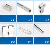 China 25 Square Shower Door Profile Easy Installation With Hardware Accessories for sale