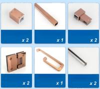 China 25 Square Shower Door Profile Easy Installation With Hardware Accessories for sale