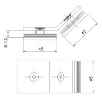 China Hotel Shower Room Accessories Bilateral 90 Degrees Adjustable Glass Clamps for sale