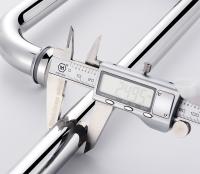 China Hotel Round Tube Shower Door Glass Handle Seven And L Shaped High Strength for sale