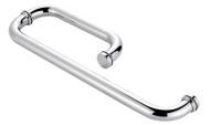 China Hotel Round Tube Shower Door Glass Handle Seven And L Shaped High Strength for sale