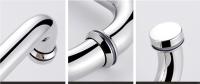 China Hotel Round Tube Shower Door Glass Handle Seven And L Shaped High Strength for sale