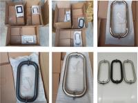 China Hotel Round Tube Shower Door Glass Handle Seven And L Shaped High Strength for sale