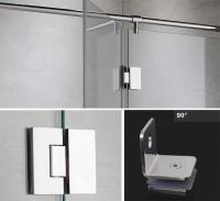 China Anti Wear Satin Finished Glass Shower Hinge Corrosion Resistance Round Pipe Hinge for sale