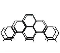 China Stainless Steel 304 Honeycomb Wall Shelves For Office And Living Room for sale