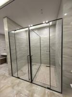 China Square 304 Stainless Steel Shower Room Glass Door Partition Bathroom Glass Door Accessories for sale