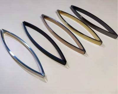 China Moon Shape Arc Square Shower Room Glass Door Handle Toilet Bathroom Door Handle for sale