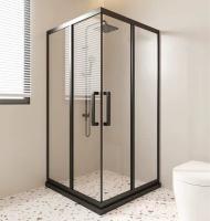 China Stainless Steel Shower Room Bathroom Glass Door Square Diagonal Sliding for sale