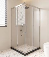 China Stainless Steel Shower Room Bathroom Glass Door Square Diagonal Sliding for sale