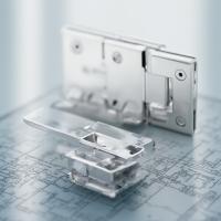 China Round Glass Shower Hinge For Frameless Doors Supports Up To 100KG Door Weight Limitation for sale