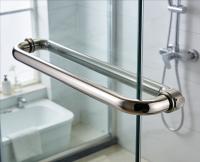 China High Gloss Silver Metallic Finish Shower Glass Door Handle Featuring Burr Free Surface and Rounded Edges for Safe and Comfortable for sale