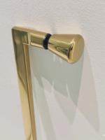 China Shower Glass Door Handle High Gloss Gold Finish Stainless Steel Construction with Vacuum Gold Plating Process for Durable for sale
