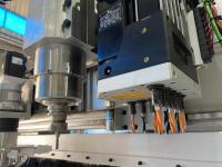 China Servo Control CNC Nesting Machine Wood Cutting With 12 Tools Magazine And 9V Drill Bank for sale