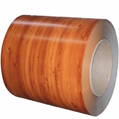 China 1050 1100 Wood Grain Aluminum Coil with PE PVDF Coating 0.3mm-1.2mm Thickness for Roofing and Cladding for sale