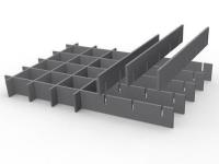 China Aluminum Metal Swaged Serrated Grating 1-2.5 inch Bearing Bars with 4-2 inch Cross Bar Spacing for sale
