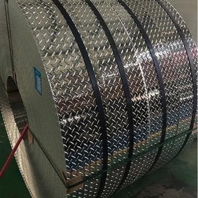 China 5 Bars Diamond Pattern Aluminum Tread Plate 3003 H22 Anti Slip Floor Plate 0.6mm 1.2mm for sale
