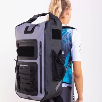 China Tarpaulin Velcro Patch Logo 40 Liter Dry Bag With Molle Personalized Waterproof Bags for sale