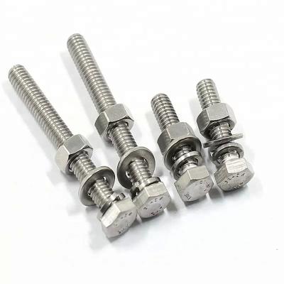 China Ss400 Bolt Nut Washer Sus304 M7 M40 Din933 Standard Bolts A2-70 Ss316 A4-70 Stainless Steel Hex Bolt And Nut for sale