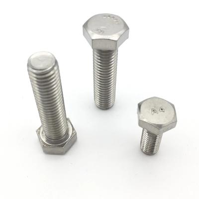 China DIN933 INOX Stainless Steel Hex Head Bolt M6 M8 M10 M12 M16 M20 for sale