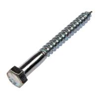 China DIN571 Stainless Steel Hex Head Lag Screw Zinc Plated Steel Chrome 3/8'' X 2'' for sale
