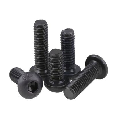 China Hexagon Socket Button Head Screws ISO7380 Alloy Steel High Grade 10.9 12.9 Level Half Round Head Allen Bolt Black Oxide for sale