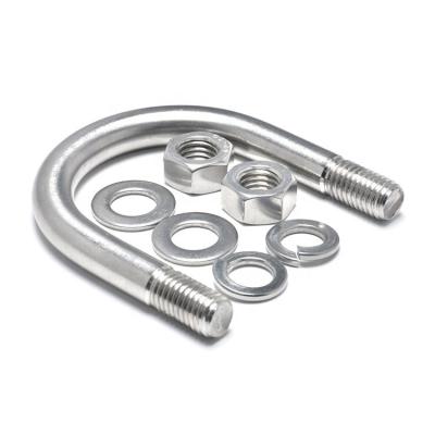 China SS304 316 M6 M8 M10 Pipe Clamp Square Bending Nut Washer Truck Boat U Bolts for sale