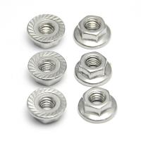 China DIN 6923 A4 Serrated Hex Flange Nut Stainless Steel 304 / 316 M5 M6 M8 Locknut A2-70 for sale